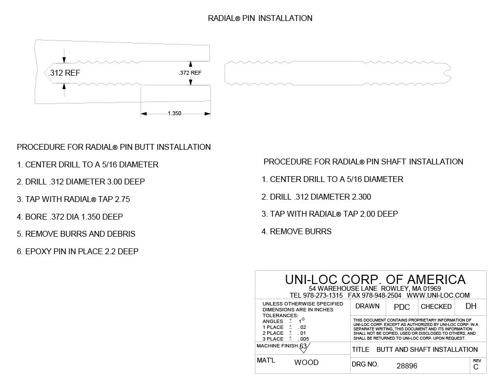 Uni-Loc Corp's Radial Joint Pin for Billiards - Lifetime Warranty